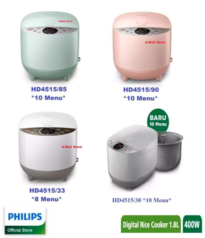 Jual Philips HD-4515 Rice Cooker Digital 1,8L Coating Magic Com HD4515 ...