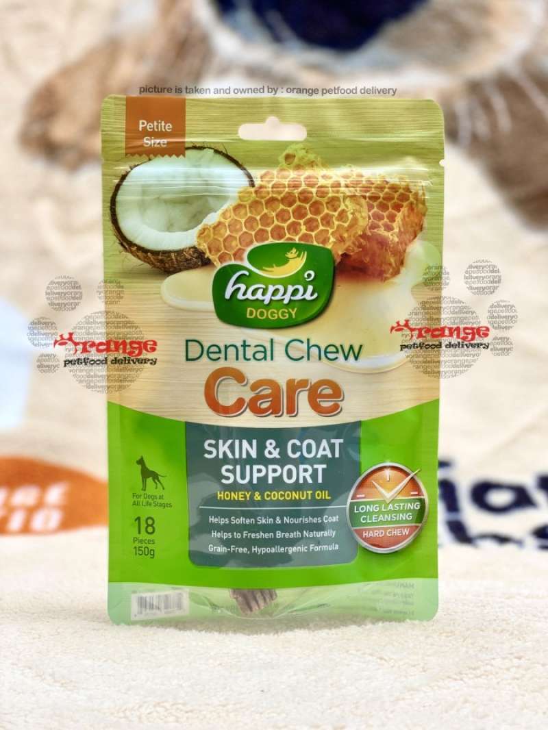 Jual Happi Doggy Dental Chew Care 150 Gr - Skin & Coat Support Honey ...