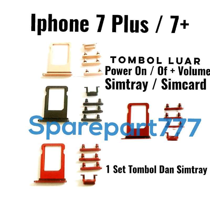 Jual Tombol 1 set Volume Power On Off Dan Simtray Simcard 1 Set Iphone 7 Plus 7+ - Button Casing ...