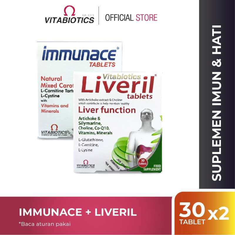 Jual Vitabiotics Liveril 1 Box @30 Tablet + Immunace 1 Box @ 30 Tablet ...