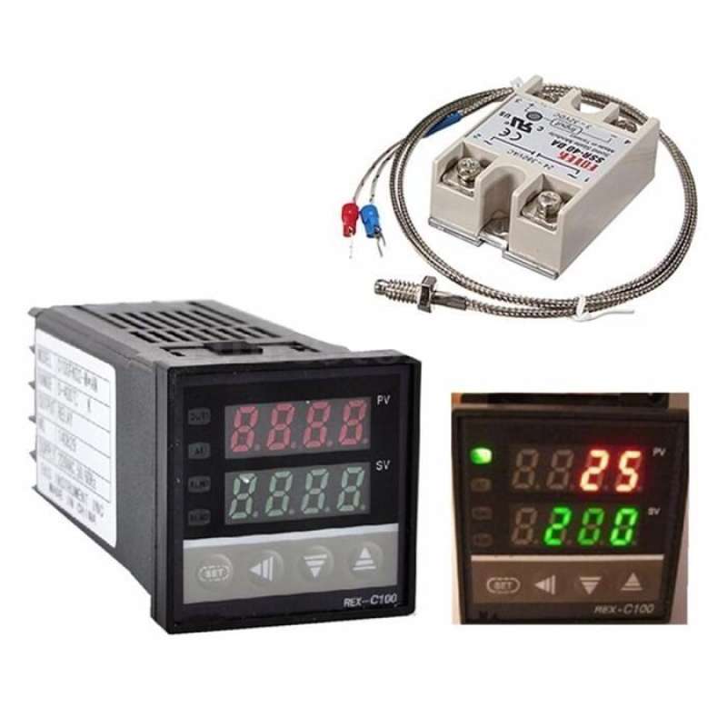Jual New Digital 220V PID REX-C100 Temperature Controller + max.40A SSR di Seller Telkeshop ...