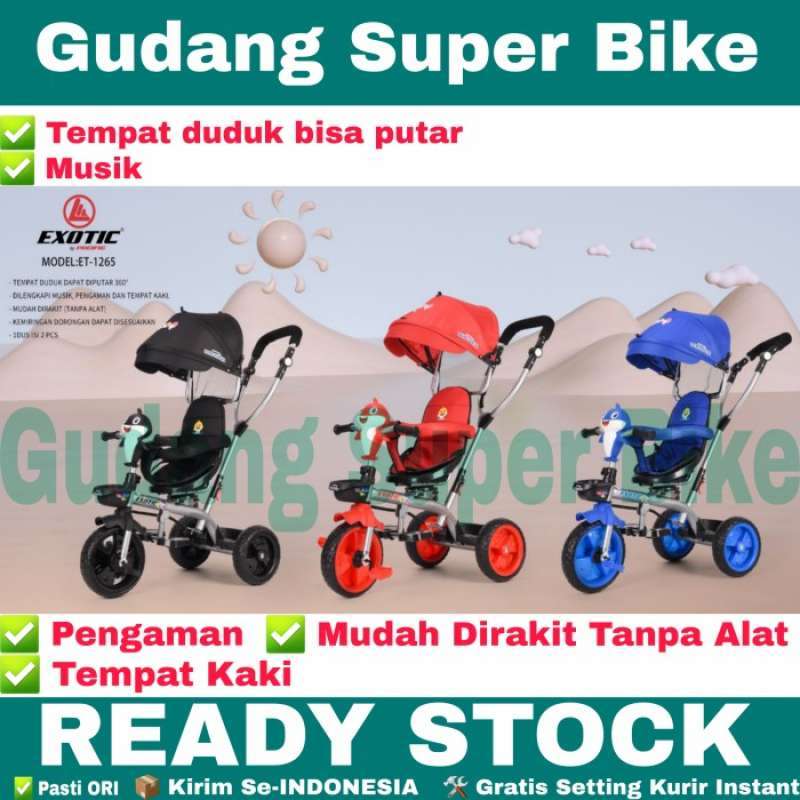 Promo Gratis Ongkir Sepeda Roda Tiga Exotic Et1265 Tricycle Anak Model ...