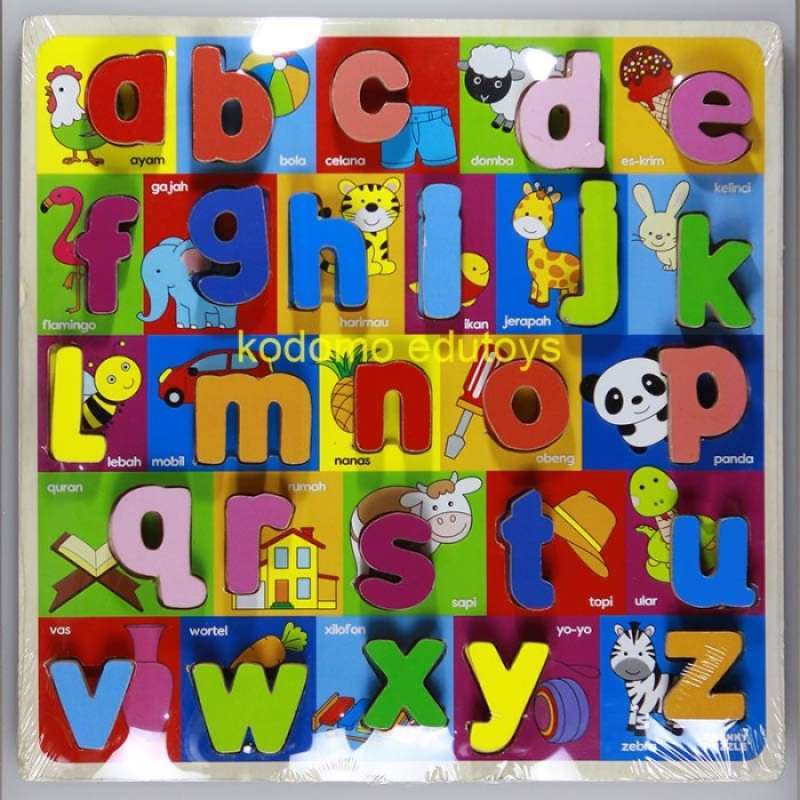 Jual Puzzle Chunky Abjad Kecil, Mainan Kayu Edukatif Anak di Seller ...
