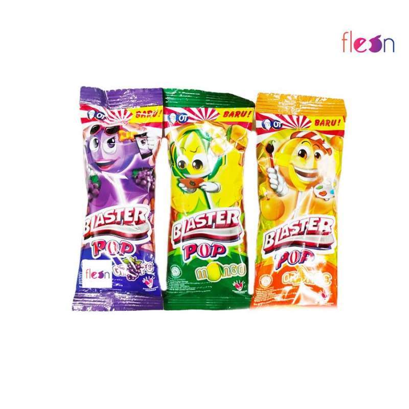 Promo Blaster POP Permen Lollipop Buah SATUAN Diskon 16% di Seller ...