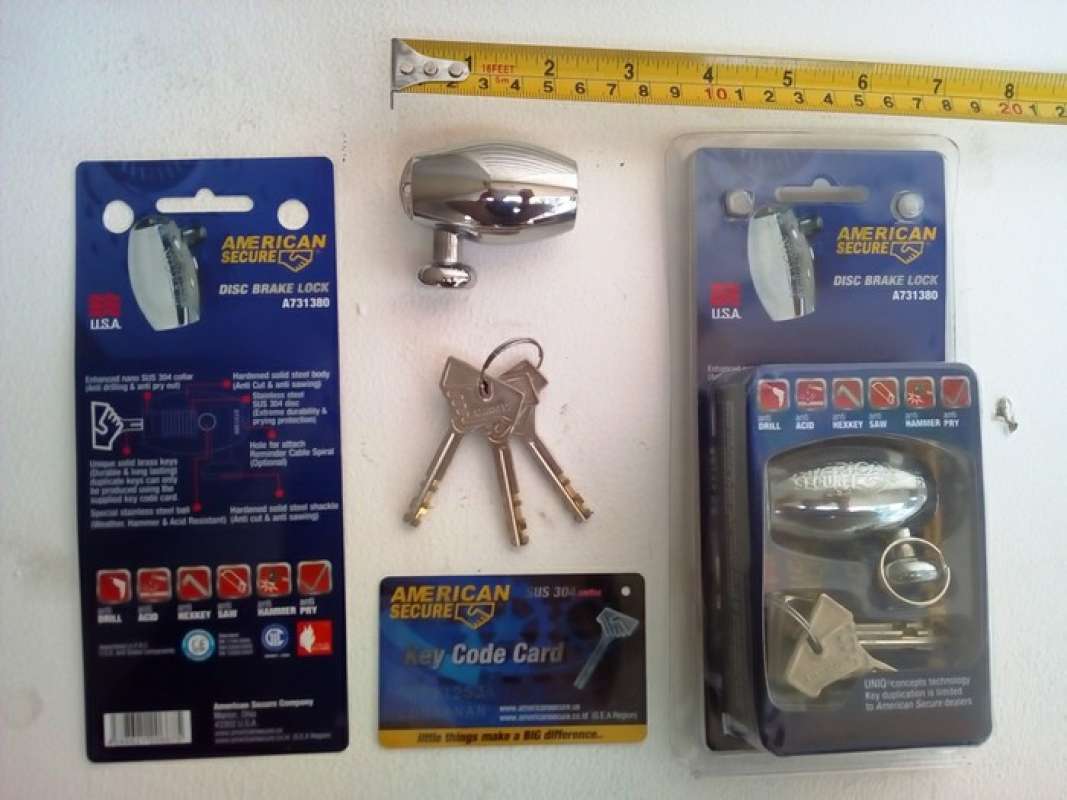 Promo Gembok Cakram Motor American Secure Anti Maling Anti Cairan Keras ...