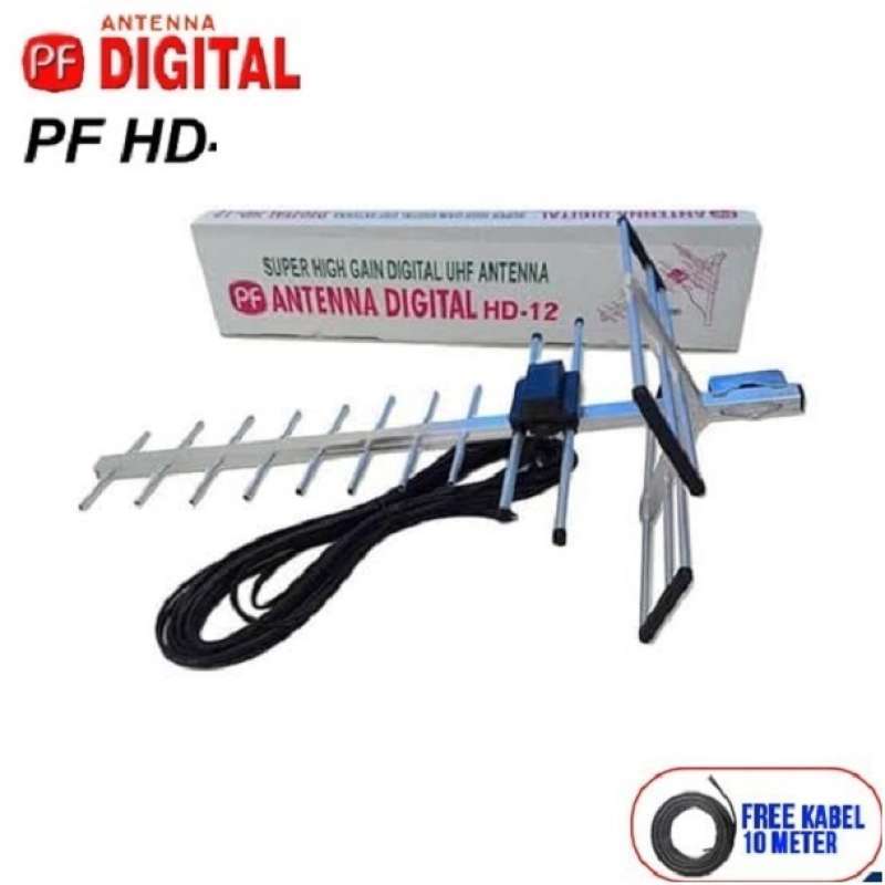 Jual Antena Tv Digital Outdoor /luar Pf Hd12 High Gain Digital Free ...