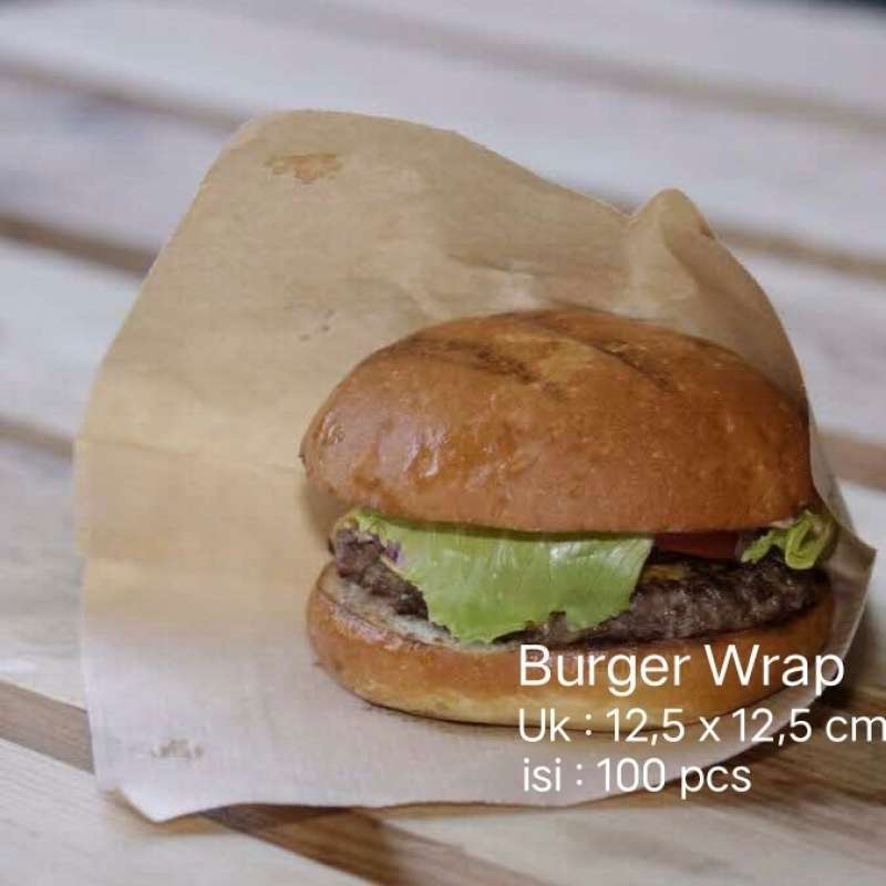 Jual BURGER WRAP 12,5X12,5 CM / KERTAS BUNGKUS LAMINASI ISI - 100PCS di Seller Puspita Storeshop ...