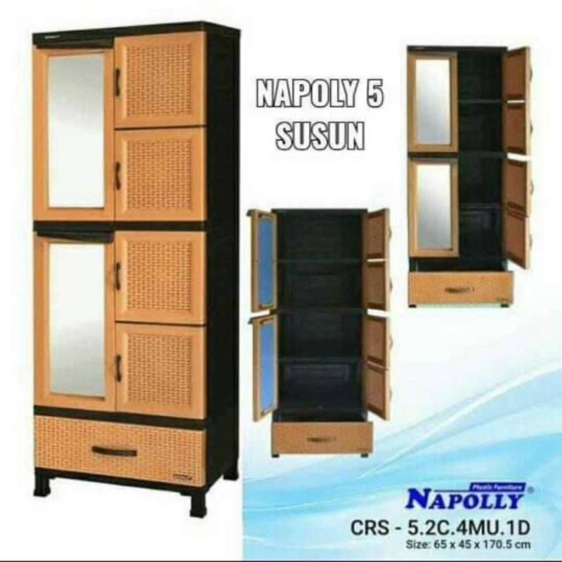 Jual lemari plastik napolly susun kaca jumbo di Seller PJE BALI Retail ...