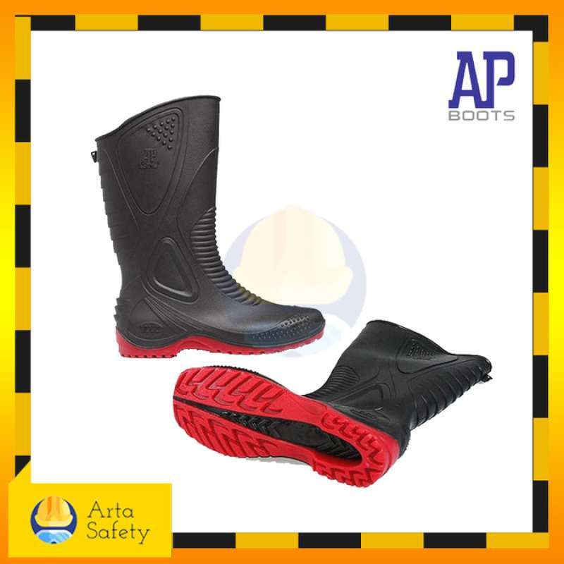 Jual Sepatu Boot/ Sepatu Boots/ Karet Merk AP MOTO 1 Warna Hitam di ...
