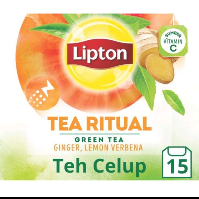 Jual Lipton Tea ritual Green Tea Gingger lemon verbena teh celup Isi 15 ...