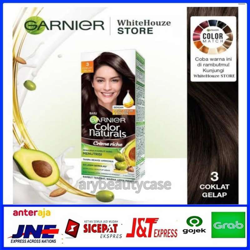 Jual garnier color naturals 3 coklat gelap dark brown pewarna rambut ...
