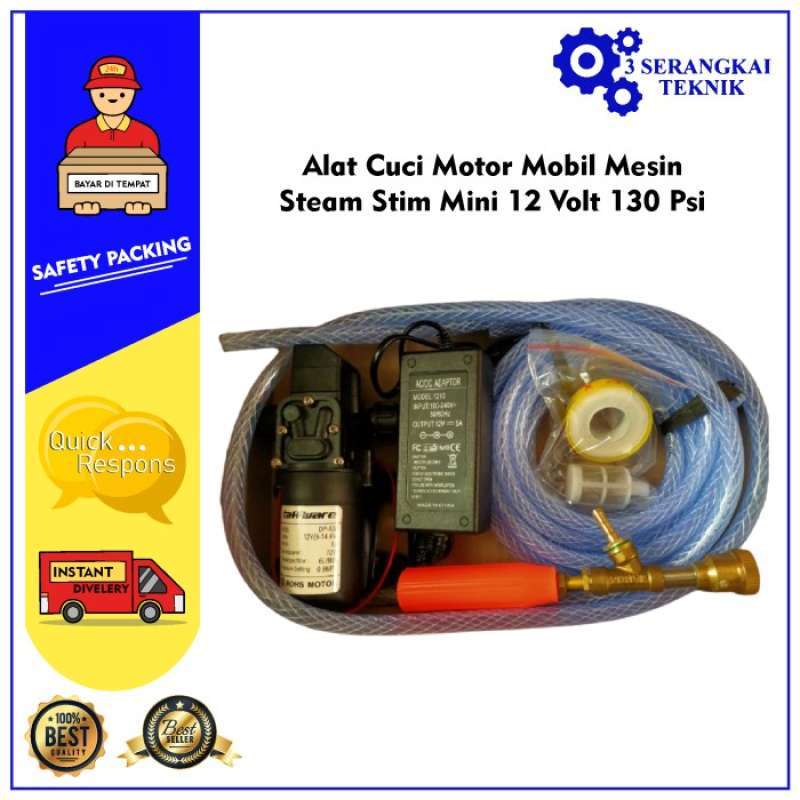 Promo Alat Cuci Motor Mobil Mesin Steam Stim Mini 12 Volt 130 Psi ...