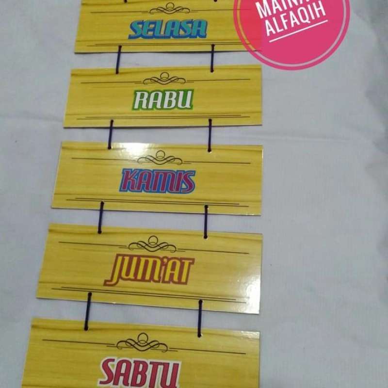 Jual APE TK PAUD Hiasan Dinding Edukatif Nama-nama Hari di Seller CV Alfaqih - Kab. Kediri, Jawa ...