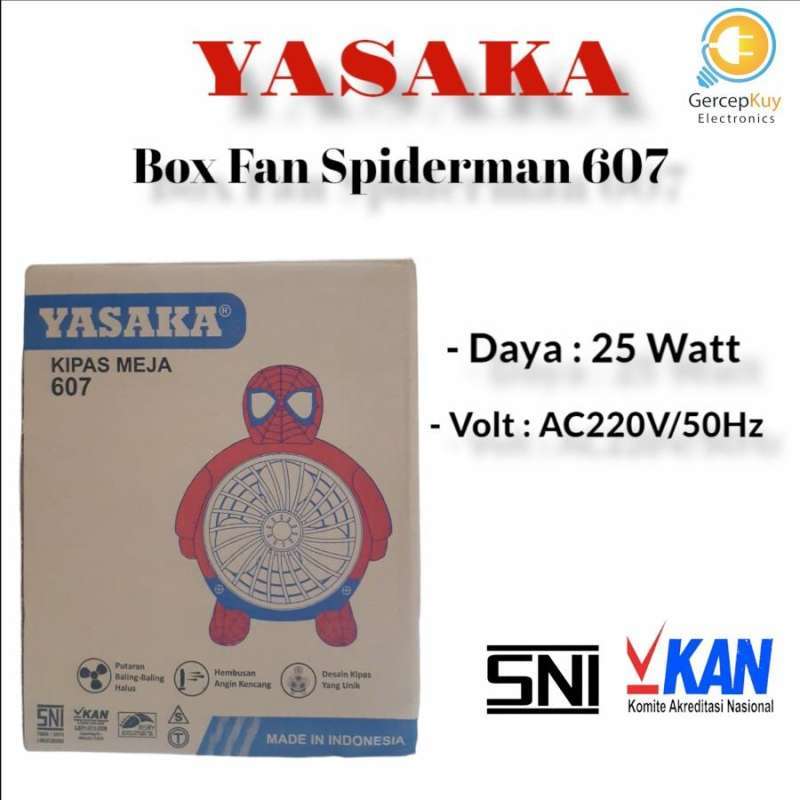 Jual Kipas Meja / Box Fan Yasaka Character: Spiderman - Model: 607 Di ...
