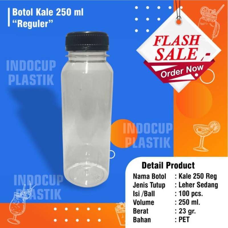 Jual Botol Kale 250 Ml Tebal (reguler - Berat 28gr) - Non Packing Hitam ...