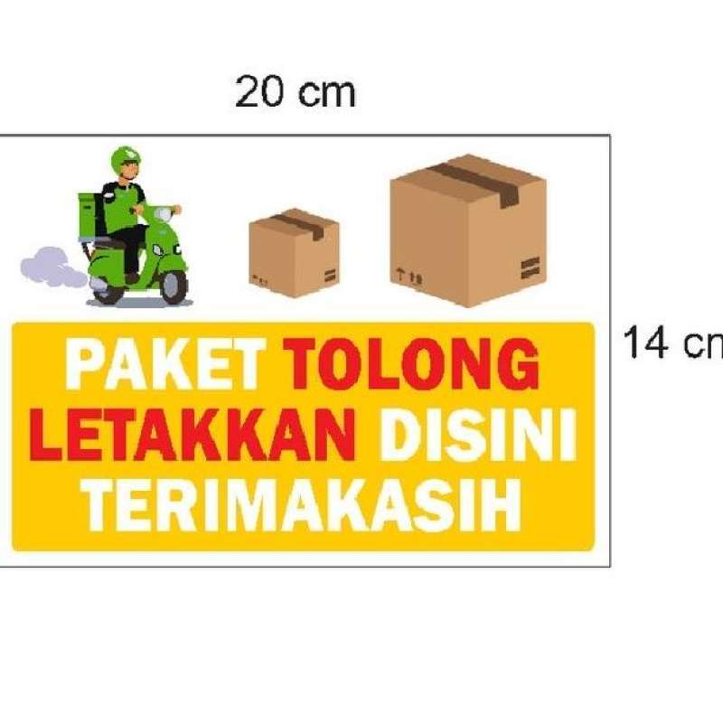 Jual Stiker Himbauan Paket Tolong Letakkan Taruh Disini Ojol Kurir ...