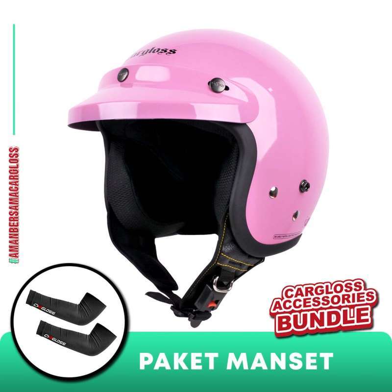 Jual Paket Helm Cargloss SNI CFM Retro Half Face + Manset - XL ...
