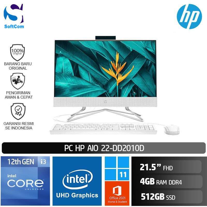 Promo Pc Hp Aio 22 Dd2010d Desktop Pc [core I3-1215u/4gb/512gb Ssd/21,5 ...