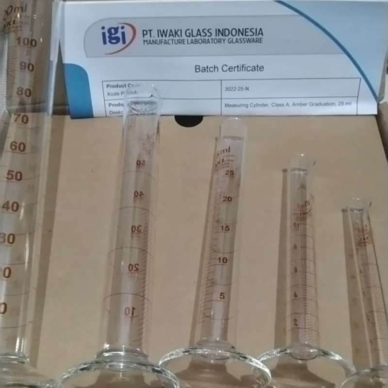Promo IWAKI Gelas Ukur Kaca. 100 ML. Measuring Cylinder 3022-100 Diskon ...