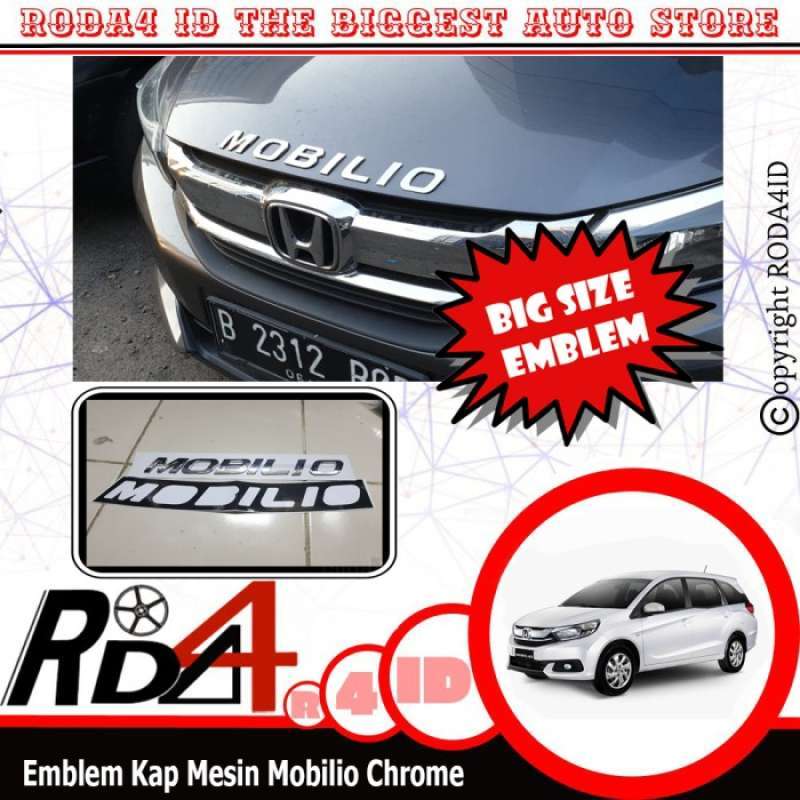 Promo BIG SIZE Emblem Mobilio Logo Kap Mesin Mobilio Chrome Diskon 28% ...