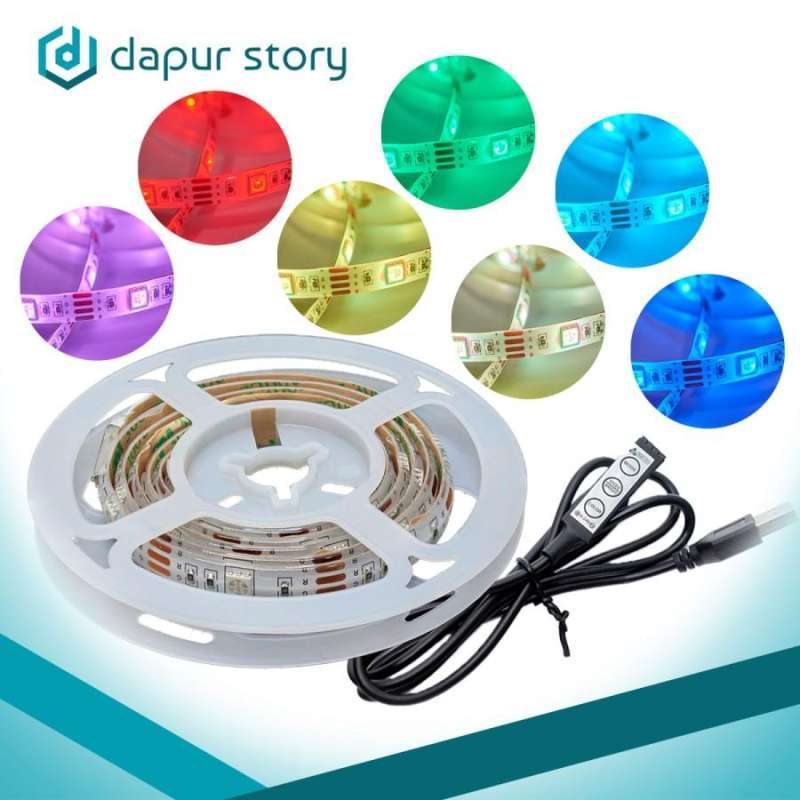 Jual Lampu LED Strip RGB 1M Mood Light with USB Controller di Seller ...