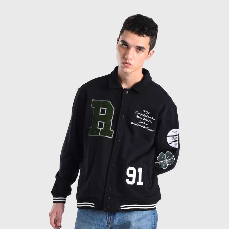 Promo Roughneck Vb010 Black Clover Varsity Jacket - Black Xxl Diskon 62 ...