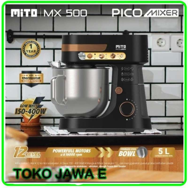 Jual NEW Mito PICO Stand Mixer MX 500 Pengaduk Adonan Kue 5 Lt MX500 MX-500 - Hitam di Seller ...