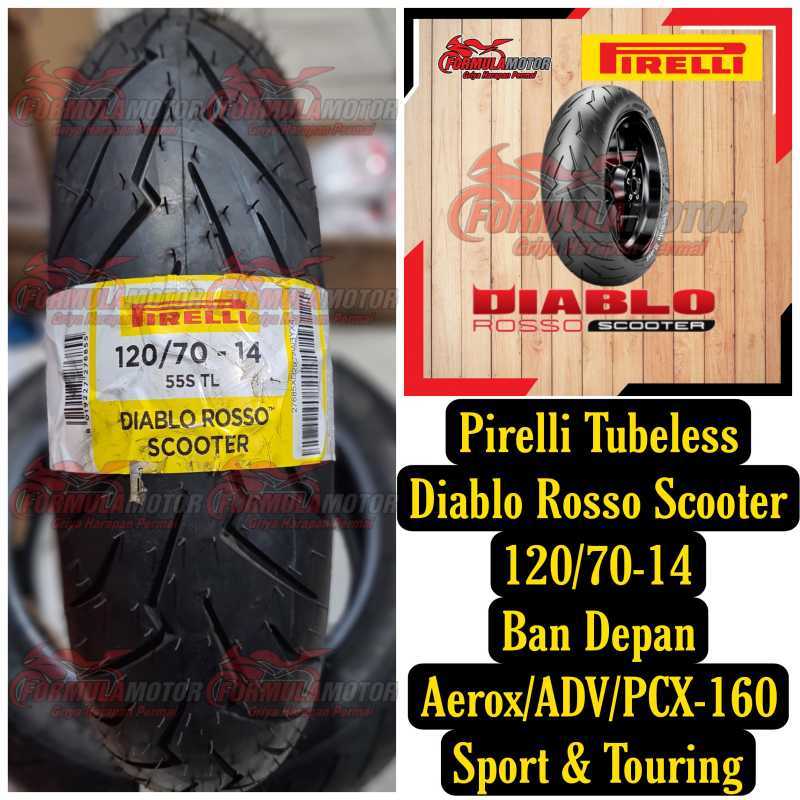 Jual 120/70-14 Ban Pirelli Diablo Rosso Scooter Tubeless - Ban Depan Aerox / Adv / Pcx-160 - Ban ...