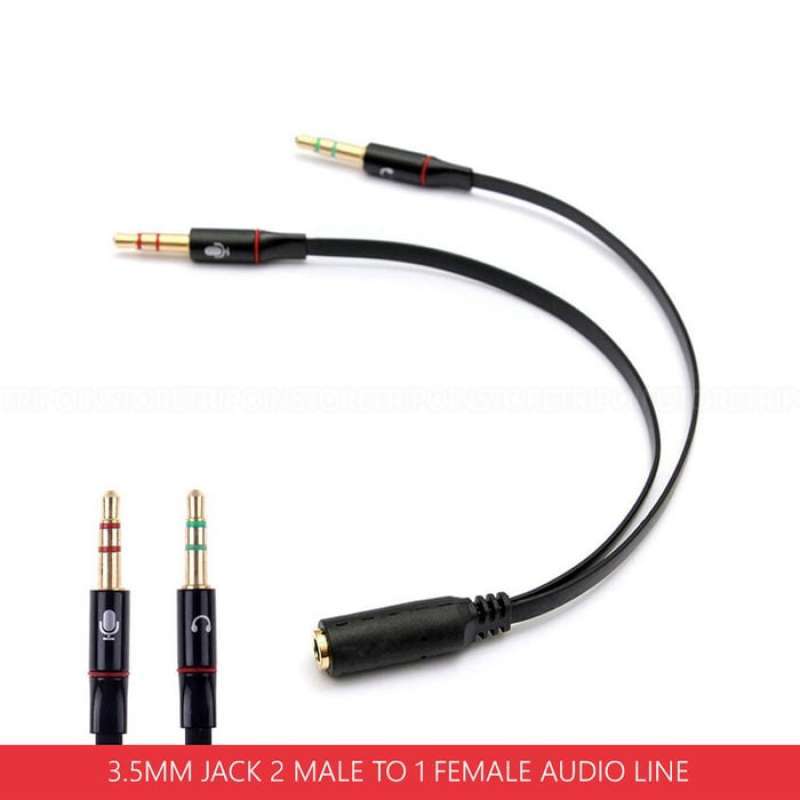 Jual Audio Mic Splitter Combiner Adapter for Headset Handsfree di ...