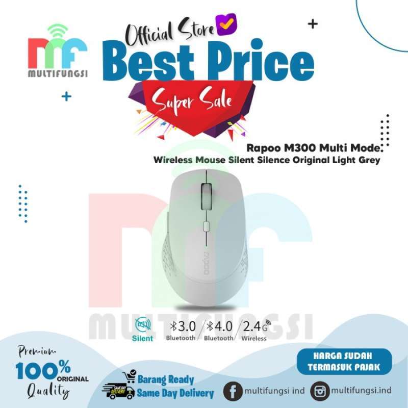 Jual Rapoo M300 Multi Mode Wireless Mouse Silent Silence Original di ...