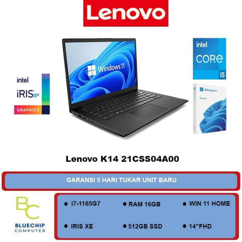 Jual Laptop Lenovo K14 - I7-1165g7 16gb 512gb 14fhd Win 11 Home Di Seller Bluechip Computer ...