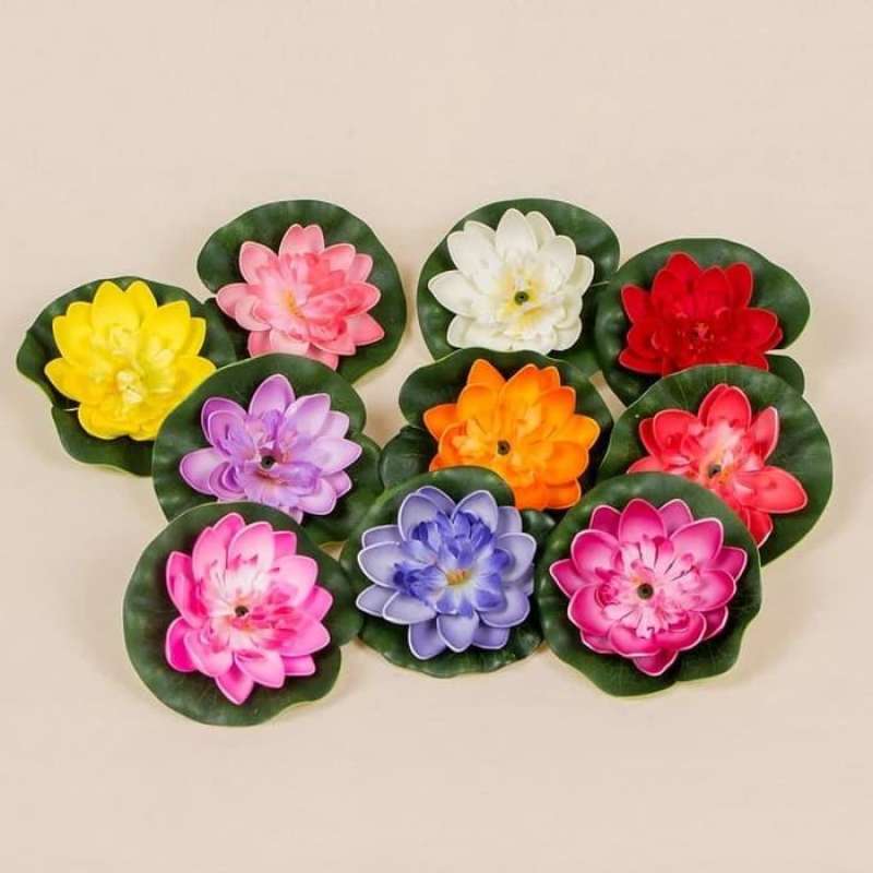 Jual Lotus bunga teratai bahan eva palsu tanaman air mengapung kolam ...