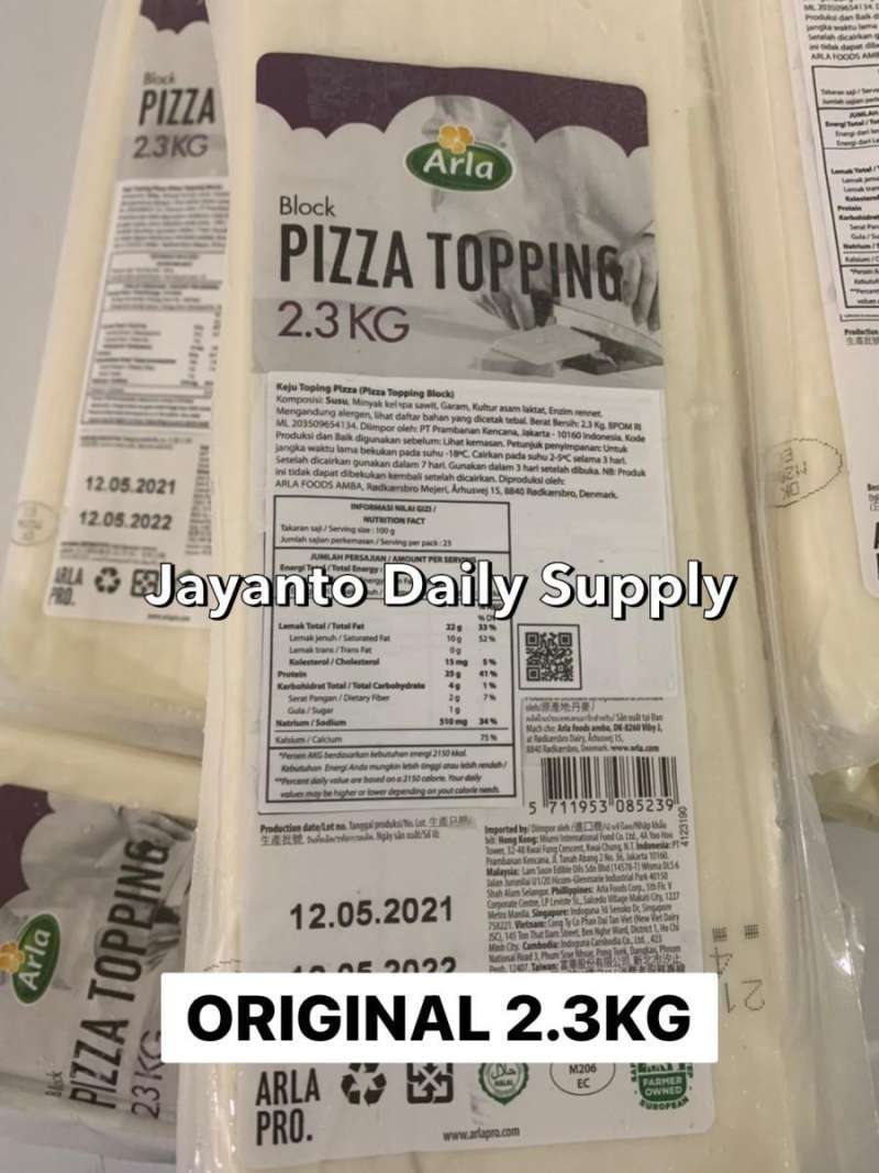 Jual Arla Pizza Topping 2,3kg - Mozzarella Cheese 2.3kg - Import ...
