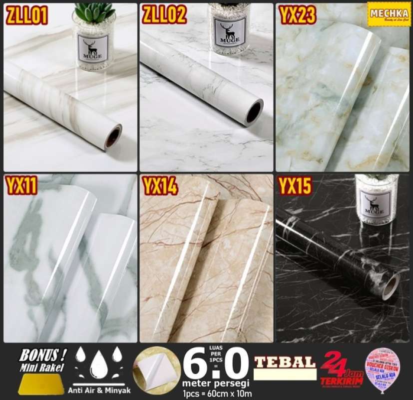 Promo Wallpaper Sticker Marmer utk Dinding, Kitchen Set, Meja. Harga ...