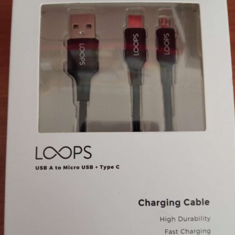 Jual Kabel Fast Charger Handphone Dual Micro Usb + Type C - Loops ...