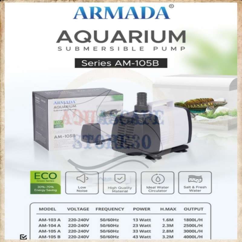 Promo pompa kolam naik 3 meter 4000 L/H low watt pompa aquarium & kolam koi Diskon 23% di Seller ...