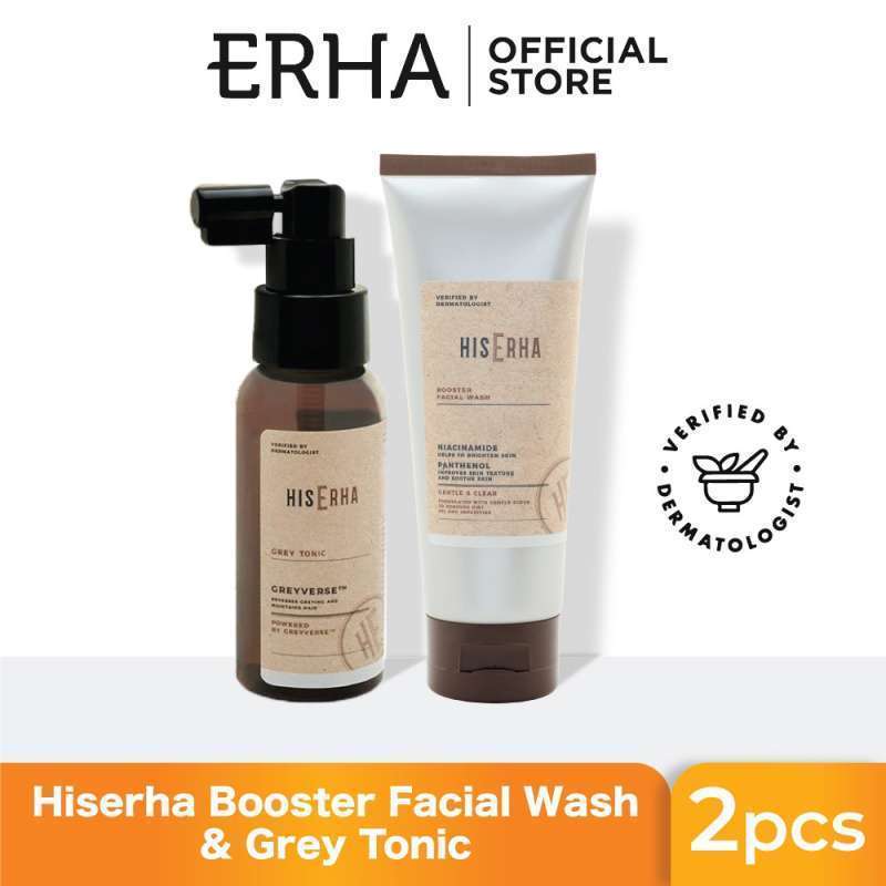 Jual WHS - HISERHA Bundling Booster Facial Wash & Grey Tonic - Bundle ...