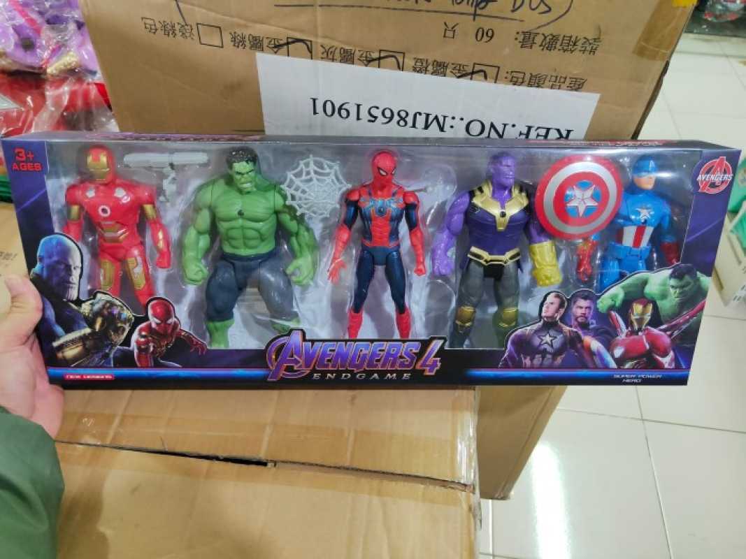 Jual MAINAN ROBOT SUPER HERO AVENGERS BIG 14CM ISI 5PCS NYALA LAMPU DI ...