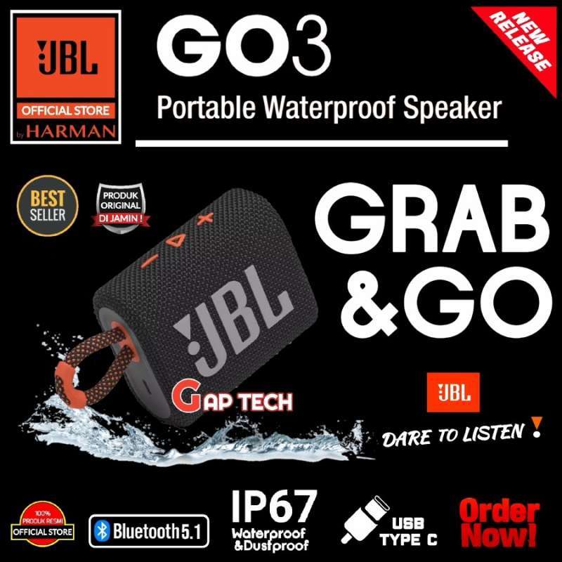 Jual JBL GO 3 (Successor JBL GO 2) Portable Waterproof Bluetooth ...