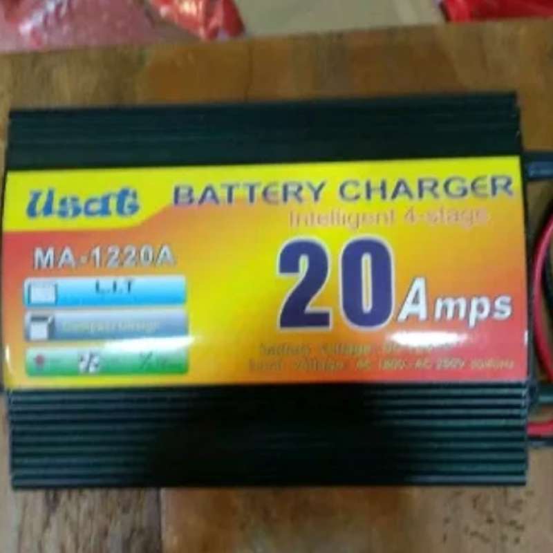 Promo charger accu/aki 12v 20a usat battery charger ma1220 otomatis Diskon 18% di Seller ...