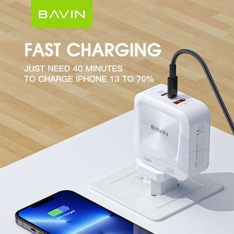 Jual BAVIN PC822Y PD QC3.0 Charger 65W GaN Fast Charging Adapter Type-C ...