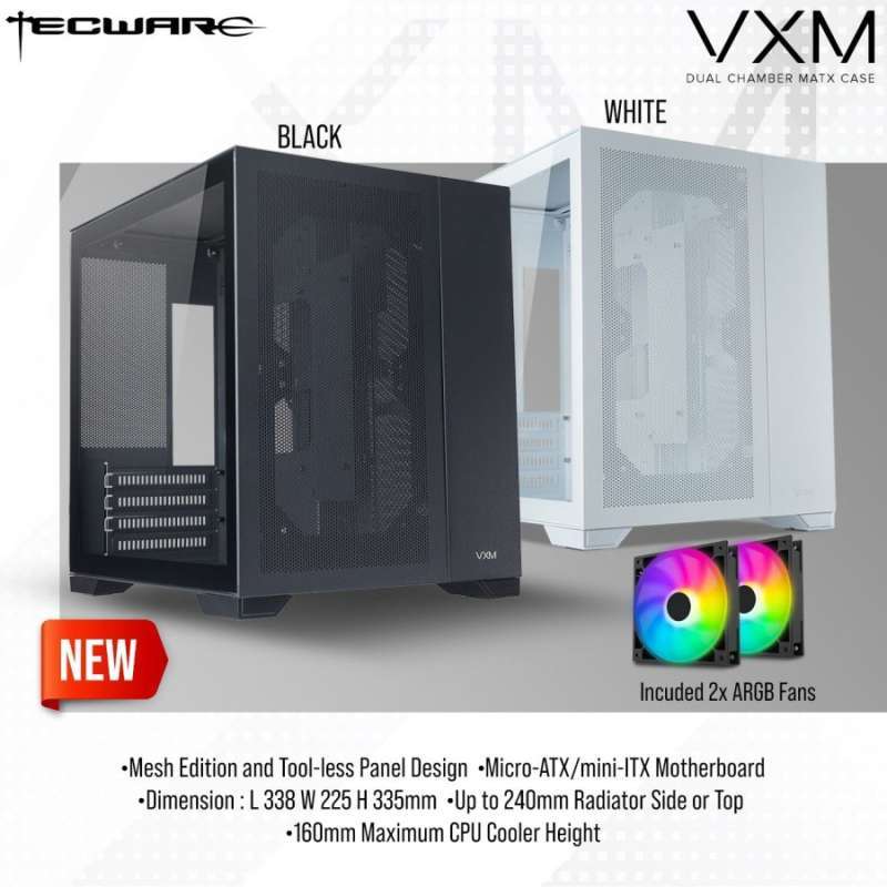 Jual Tecware VXM Dual Chamber Mesh m-ATX Case di Seller ASCARYA COMP ...
