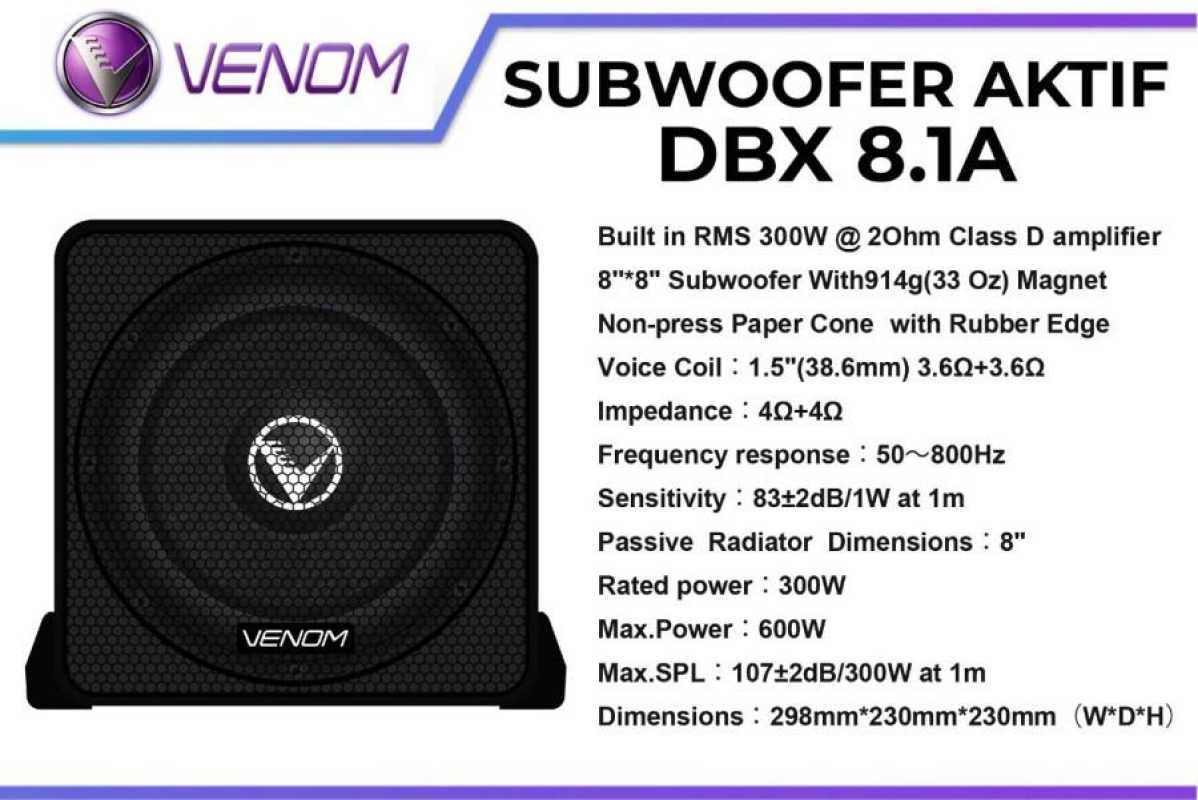 Jual Subwoofer Active Venom Diabox 8inch Dbx 8.1a Di Seller Hg ...