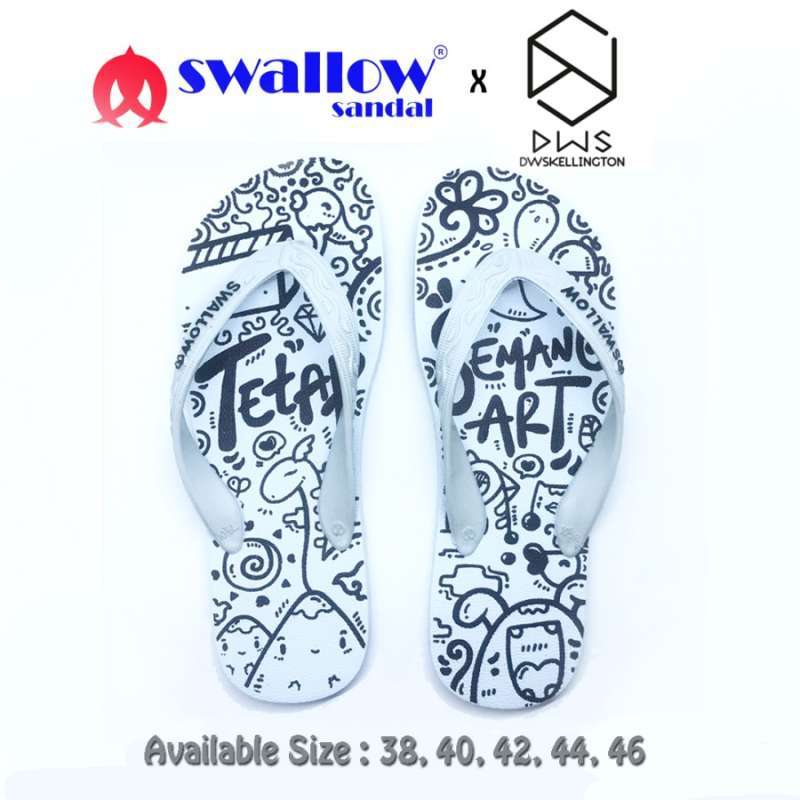 Jual SANDAL SWALLOW X DWSKELLINGTON DOODLE WHITE - PUTIH di Seller ...