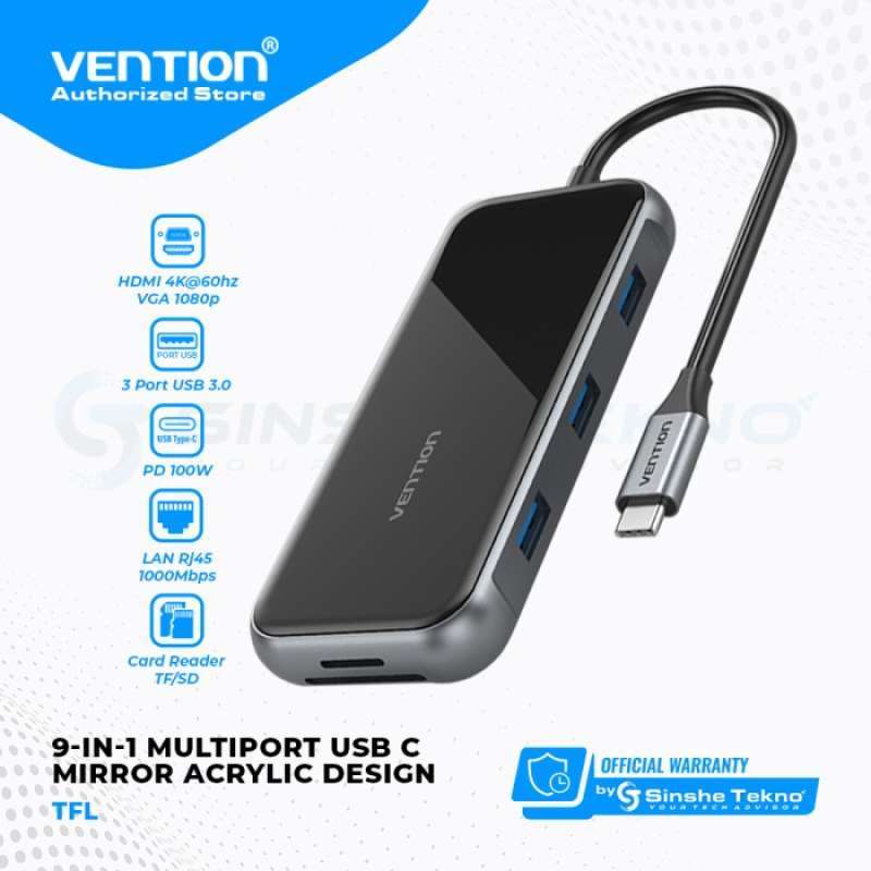 Jual Vention Multiport Usb Type C Docking Station Hub Mirror Surface ...
