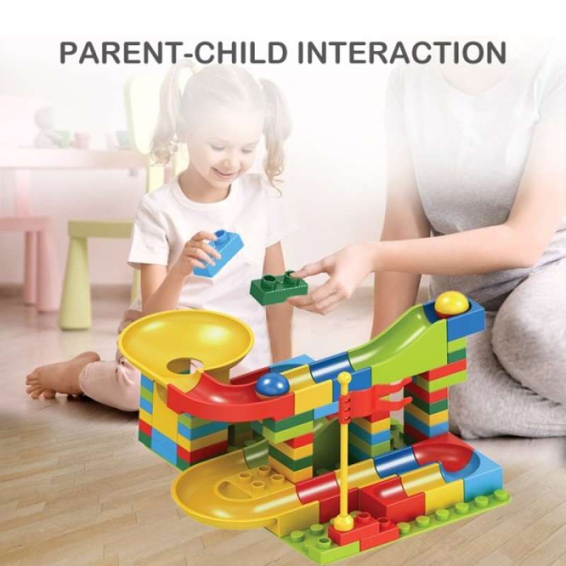 Jual MAINAN ANAK TRACK MAZE SLIDE BALL BUILDING BLOCKS DIY MAZE MARBLE ...