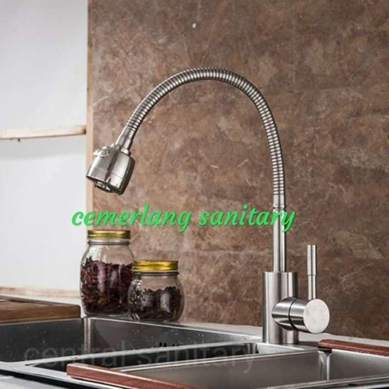 Promo kran sink stainles/kran sink/cuci piring fleksible/kran tanam ...