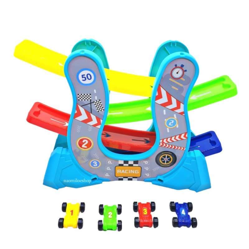 Jual 4 layers ramp racer car track sliding car toy mainan anak ...