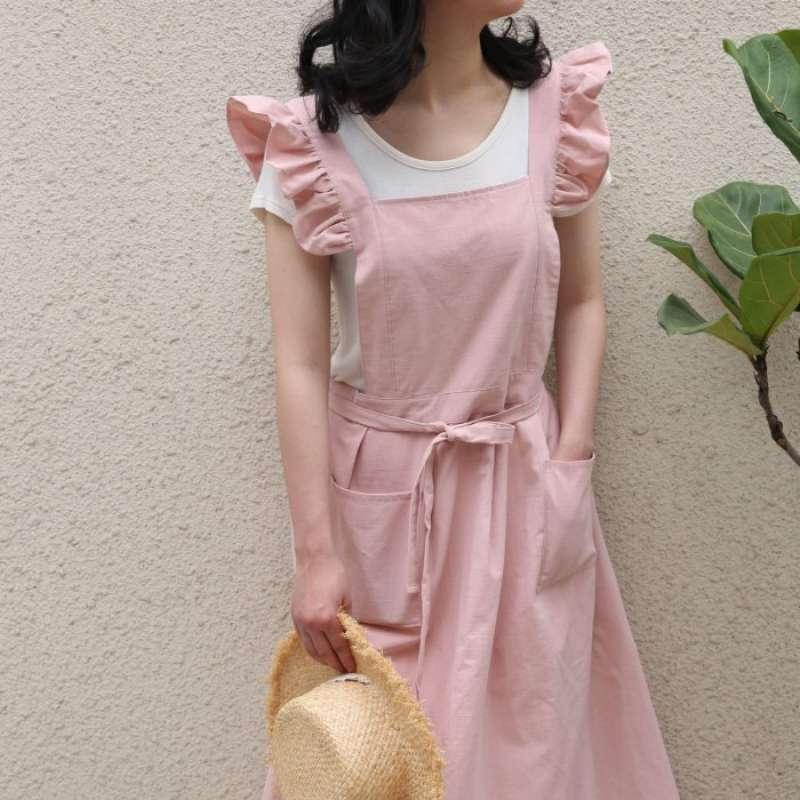 Jual Apron Elle Ruffle / Pinafore / Celemek Korea/ Anne Apron ...