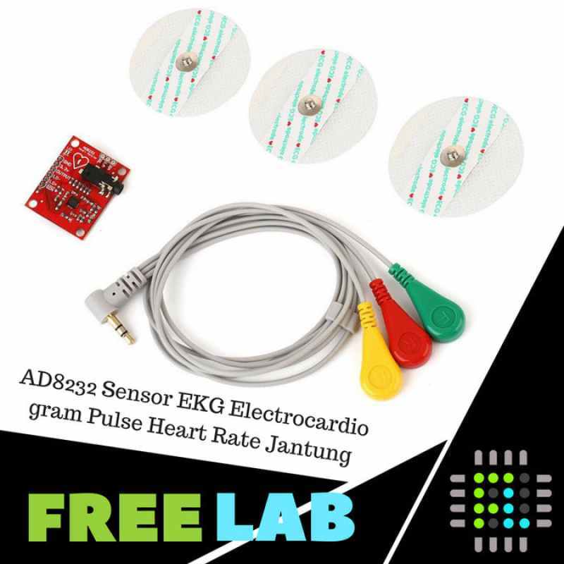 Promo Baru Ad8232 Sensor Ecg Ekg Electrocardiogram Pulse Heart Rate